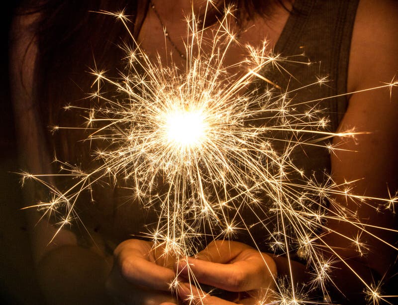 A Small Firework Cluster Fills the Sky Stock Image - Image of colours ...