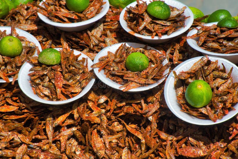 Small Fish with Chili and Lemon Cooked in Mexico Stock Image - Image of ...