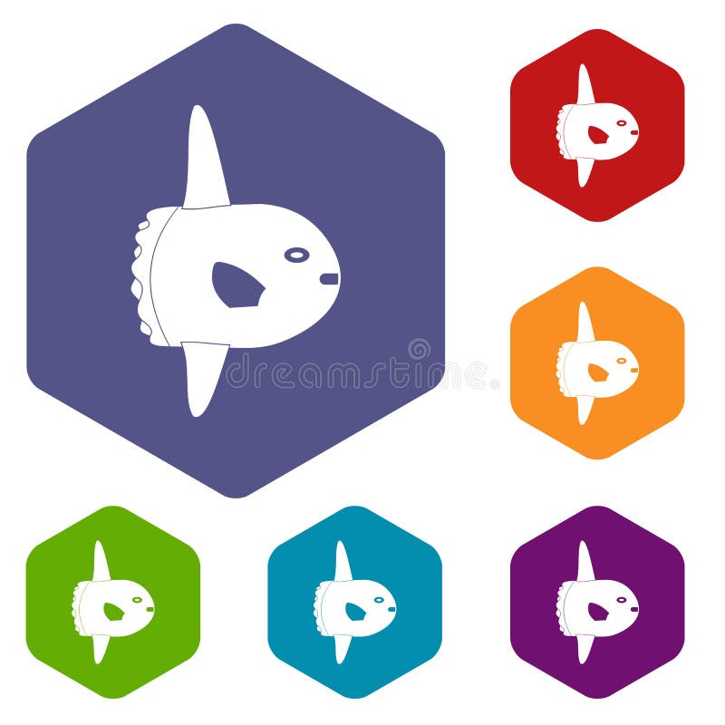 Small Fish Icon Set Color Hexahedron Stock Vector - Illustration of ...