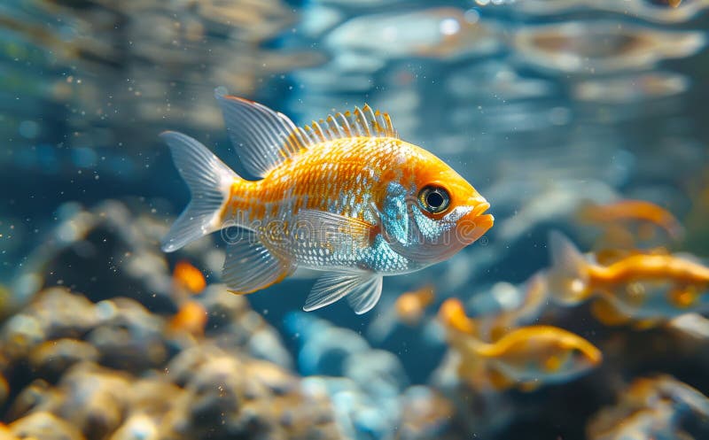 Many Small Red Fish Swims Stock Photos - Free & Royalty-Free Stock ...