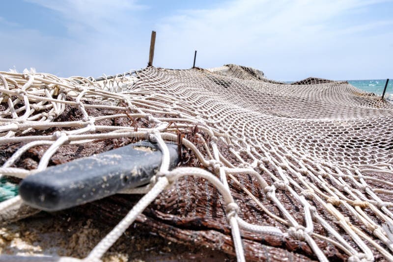 Fishing Boat Covered with Fishing Net Stock Image - Image of spinning ...