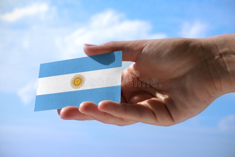 Small flag of Argentina stock image. Image of place, advertiser - 63445131