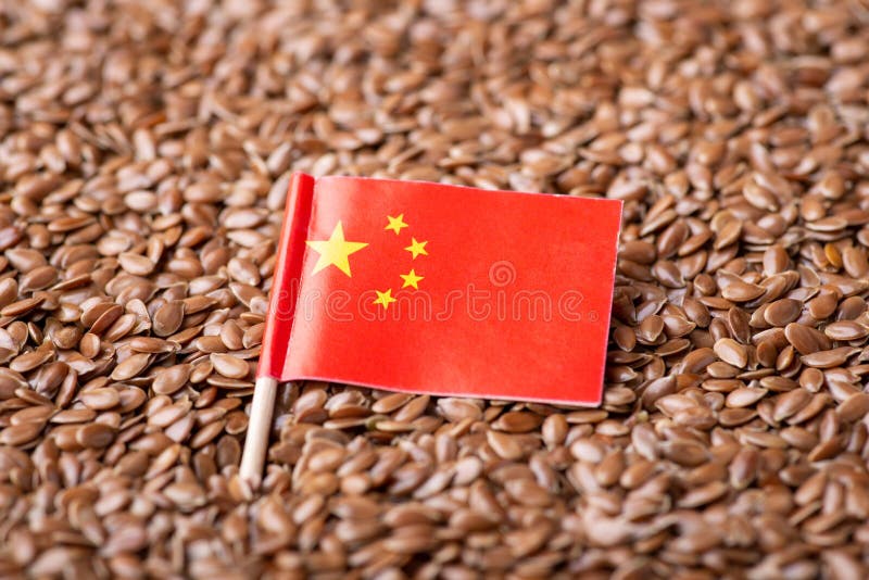 Small Flag of China on Linen Grain Stock Photo - Image of sell, seed ...