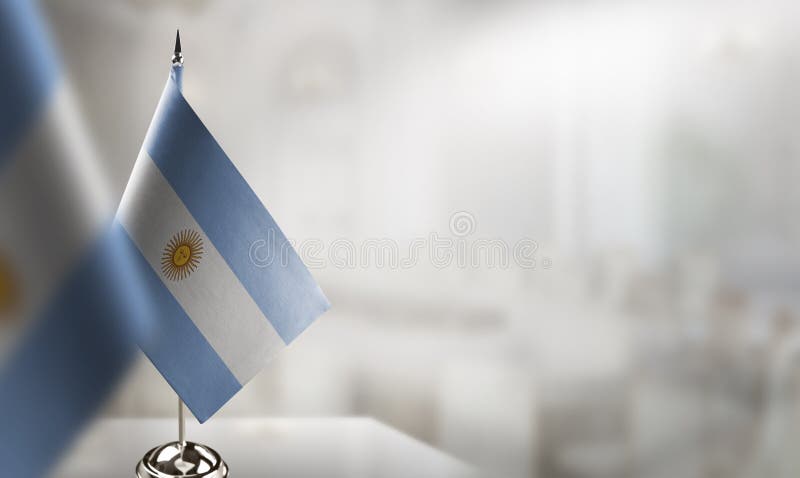 Small Flags of the Argentina on an Abstract Blurry Background Stock ...
