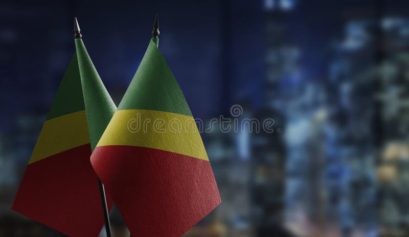 Small Flags of the Congo on an Abstract Blurry Background Stock Image ...