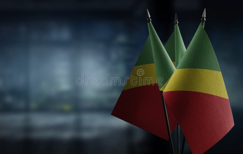 Small Flags of the Congo on an Abstract Blurry Background Stock Photo ...