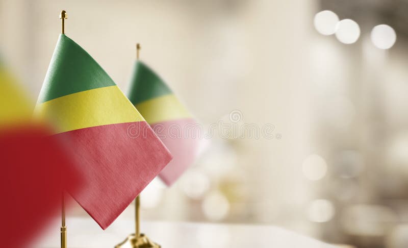 Small Flags of the Congo on an Abstract Blurry Background Stock ...