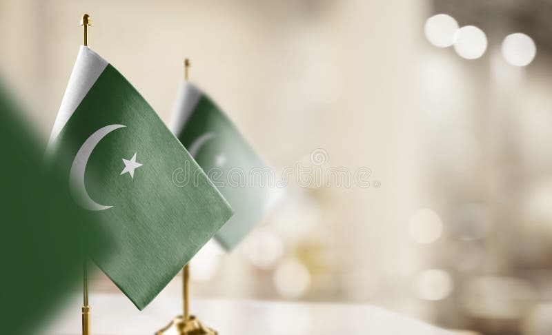 Small Flags of the Pakistan on an Abstract Blurry Background Stock ...