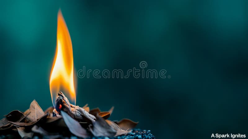 Small Flame in Darkness a Single Flame Burns Brightly Symbolizing Hope ...