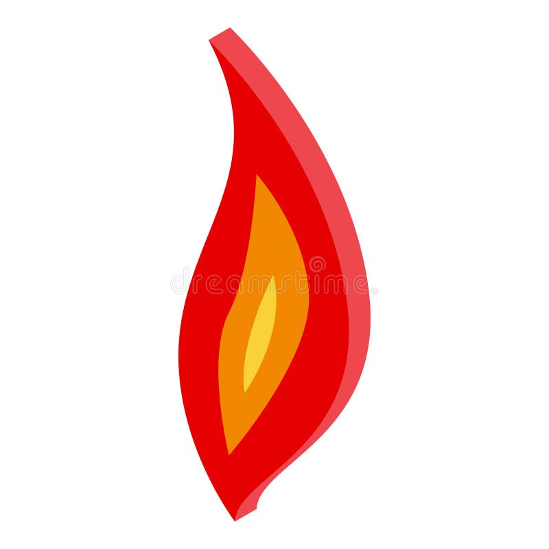 Small Flame Icon, Isometric Style Stock Vector - Illustration of ...
