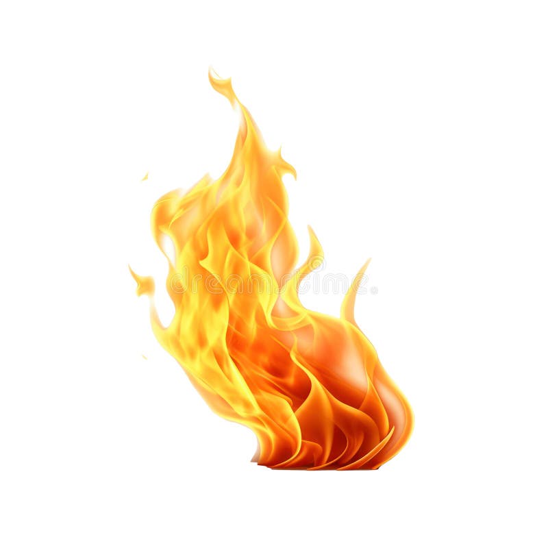 Small Flame Isolated on White in Style 3d Illustration Stock ...