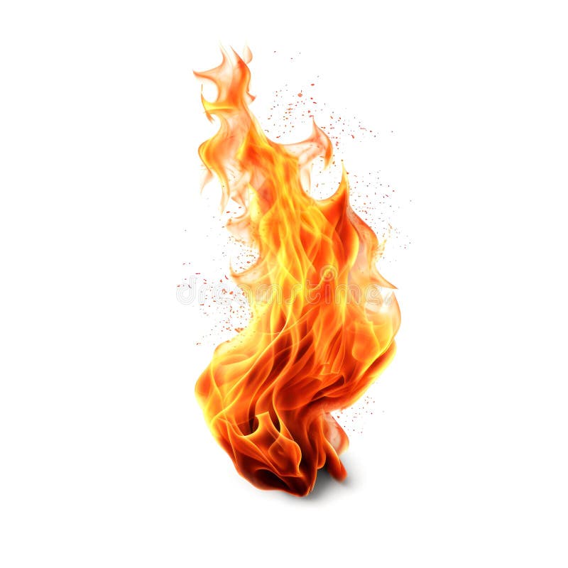 Small Flame Isolated on White in Style 3d Illustration Stock Illustration - Illustration of ...