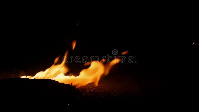 Small Flames Flickering in the Dark Stock Video - Video of warm ...