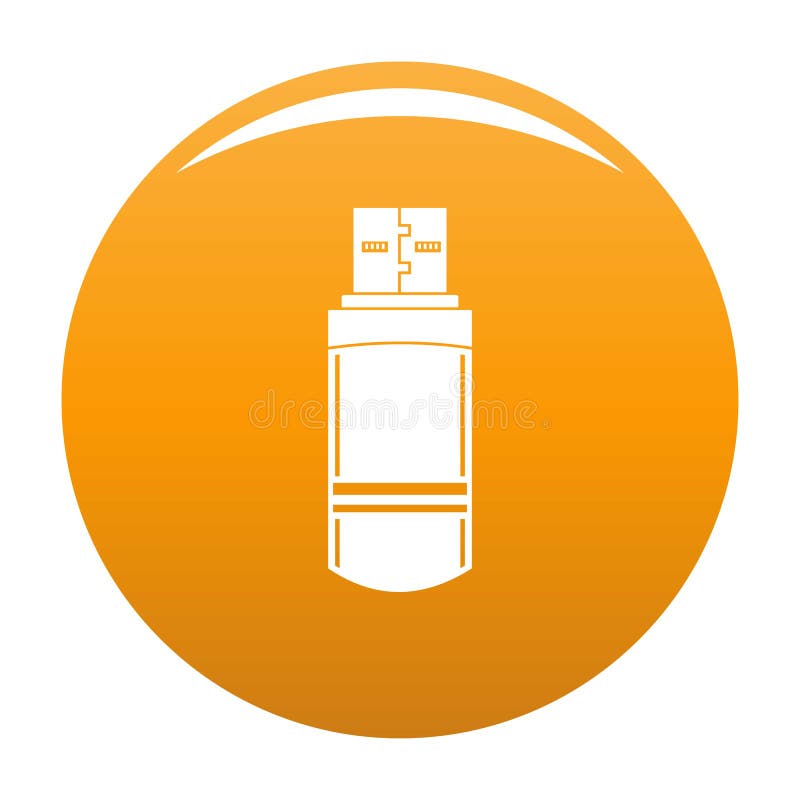 Small Flash Drive Icon Vector Orange Stock Vector - Illustration of ...