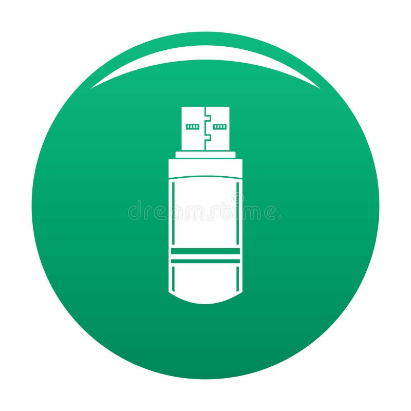 Small Flash Drive Icon Vector Green Stock Vector - Illustration of ...