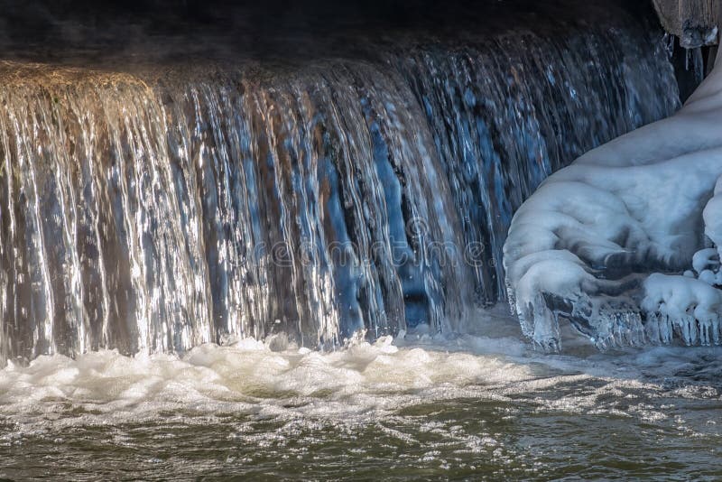 A Small Flat Cascade in a Calm River Stock Image - Image of beauty ...