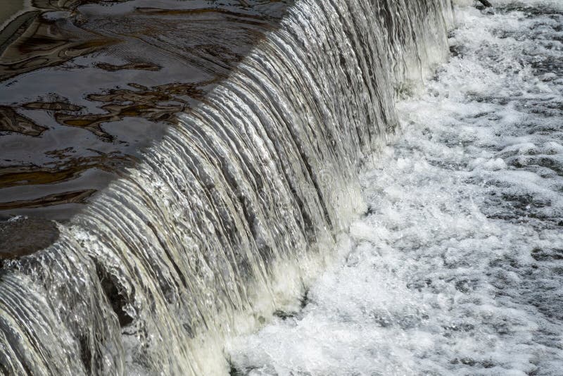 A Small Flat Cascade in a Calm River Stock Image - Image of beauty ...