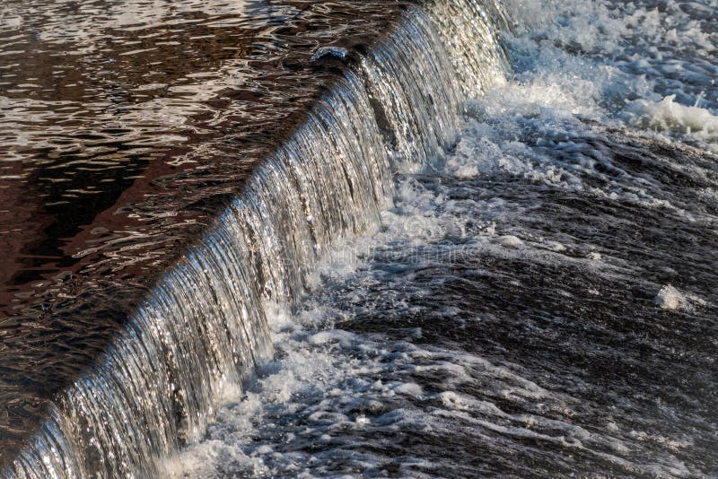 A Small Flat Cascade in a Calm River Stock Image - Image of beauty ...