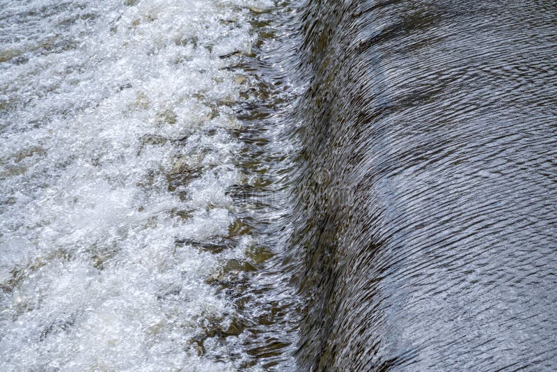 A Small Flat Cascade in a Calm River Stock Image - Image of beauty ...