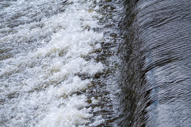 A Small Flat Cascade in a Calm River Stock Image - Image of beauty ...