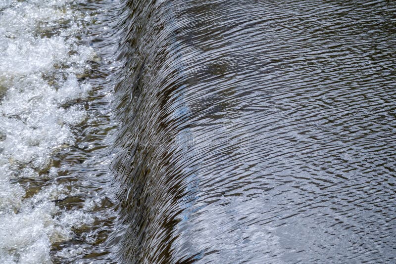 A Small Flat Cascade in a Calm River Stock Image - Image of beauty ...