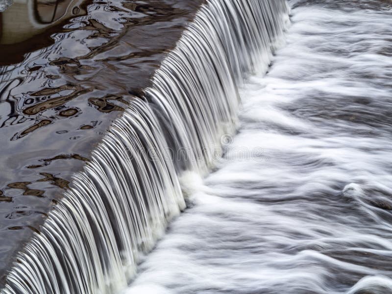 A Small Flat Cascade in a Calm River Stock Image - Image of beauty ...