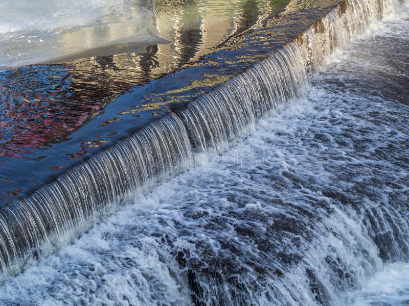 A Small Flat Cascade in a Calm River Stock Image - Image of beauty ...