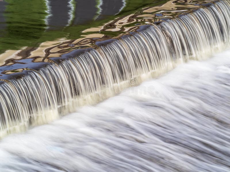 A Small Flat Cascade in a Calm River Stock Image - Image of beauty ...