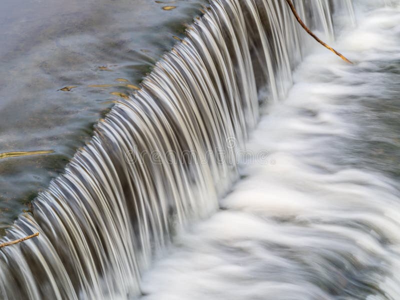 A Small Flat Cascade in a Calm River Stock Image - Image of beauty ...