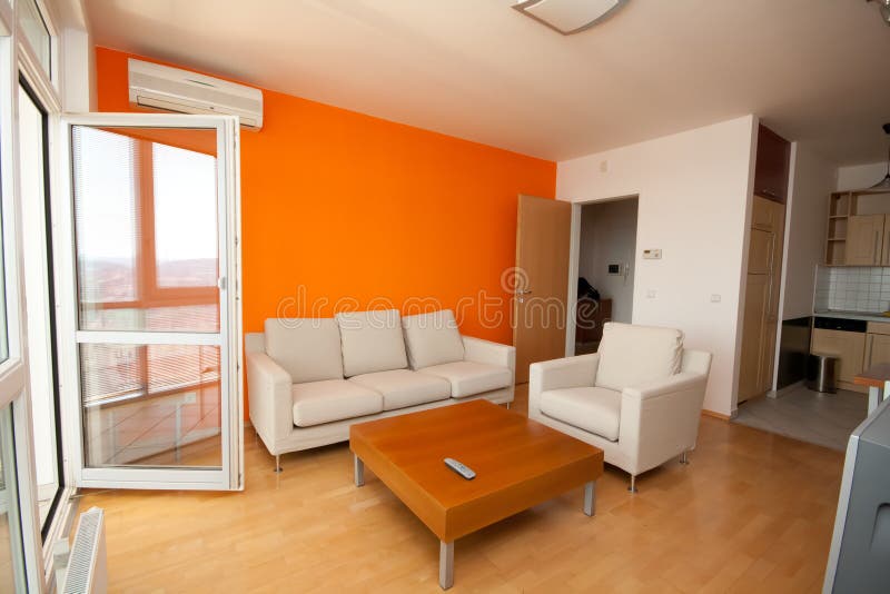 Small flat stock image. Image of room, balcony, small - 35405259