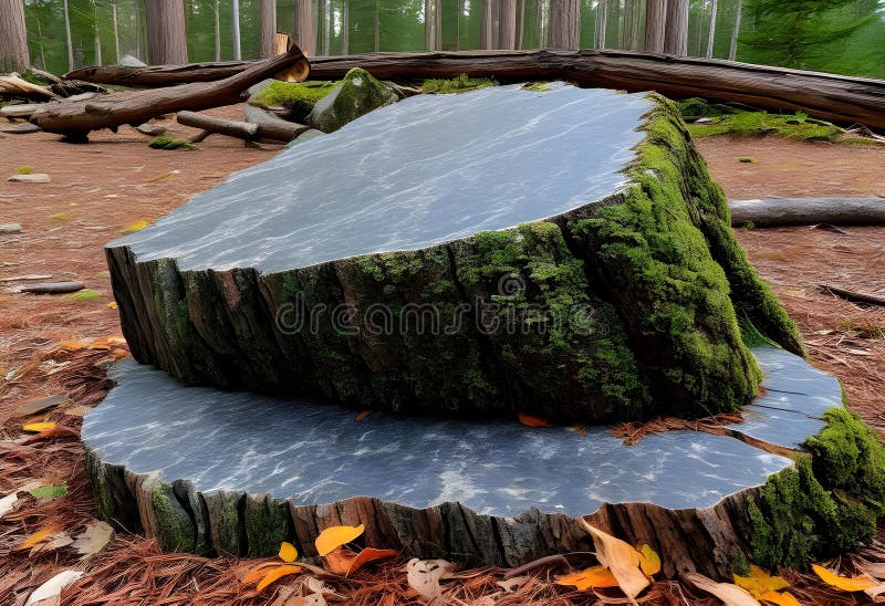 A Small Flat Rock Top for a Product Display Stock Illustration ...