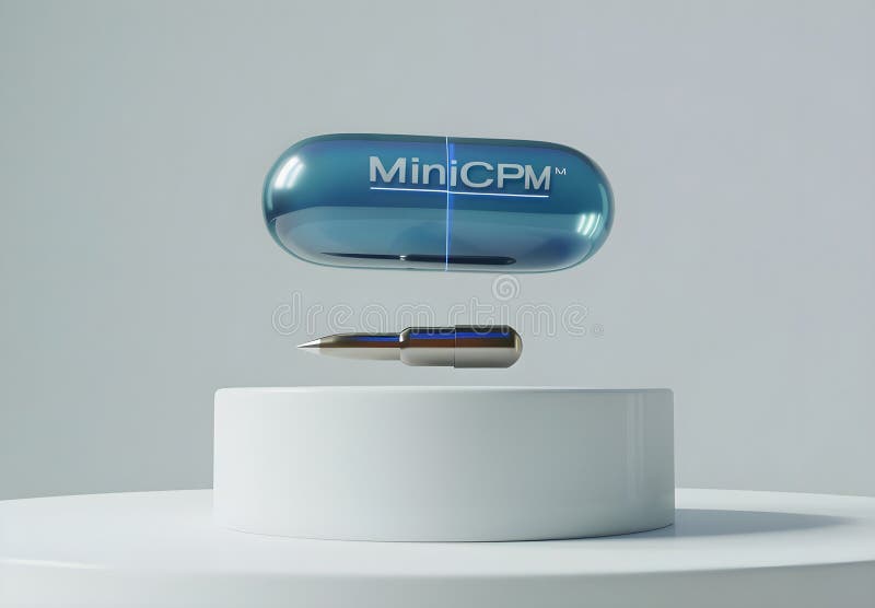 Floating Electronic Device Above White Display Base Generative AI Stock ...