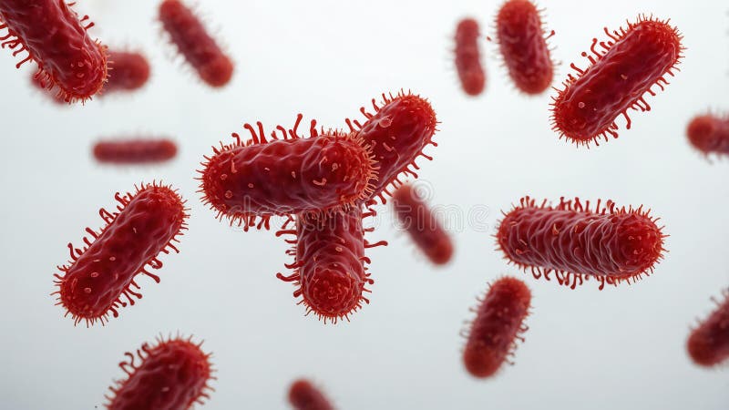 Small Floating Red Bacteria Concept Image in White Bac Ai Generated ...