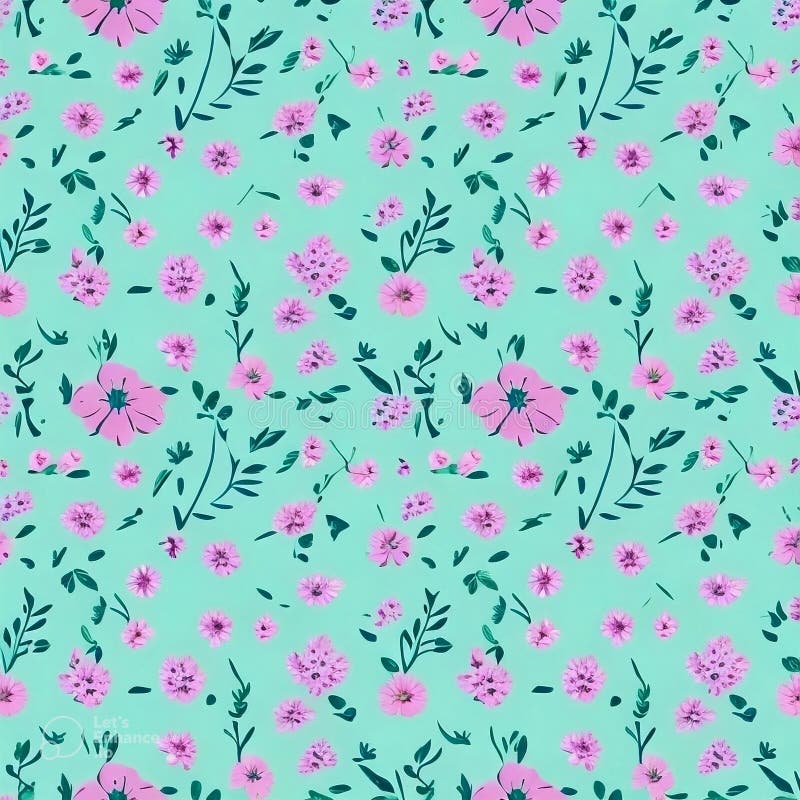 A Small Flower Pattern, Watercolor Style. AI-Generated. Stock ...