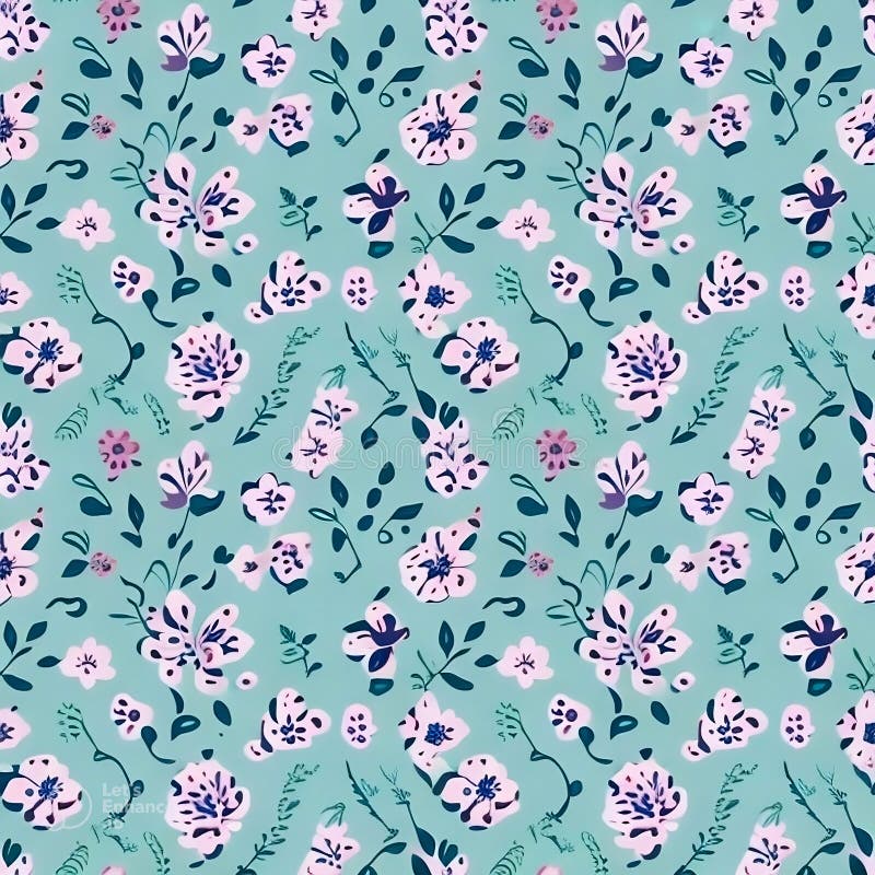 A Small Flower Pattern, Watercolor Style. AI-Generated. Stock ...