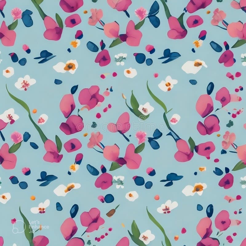 A Small Flower Pattern, Watercolor Style. AI-Generated. Stock ...