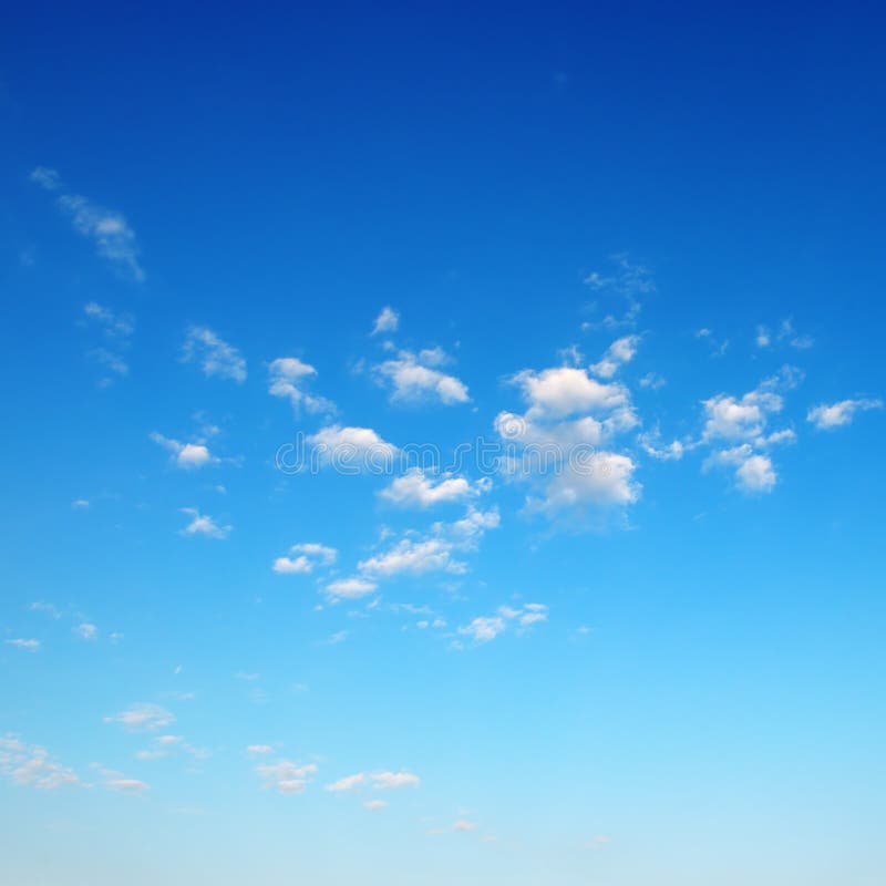 Small Fluffy Clouds on Bright Blue Sky Stock Image - Image of blue ...