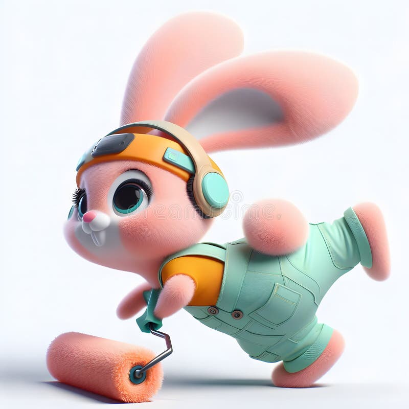 Dancing Pink Bunny Cartoon Stock Illustrations – 228 Dancing Pink Bunny ...