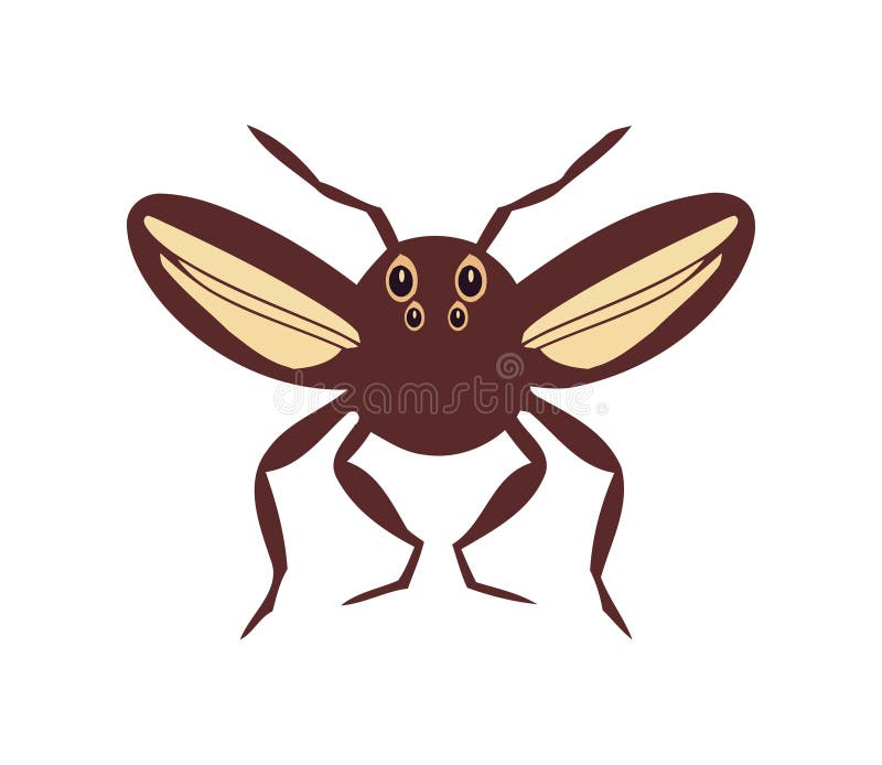 Small Flying Insect on White Background Stock Vector - Illustration of ...