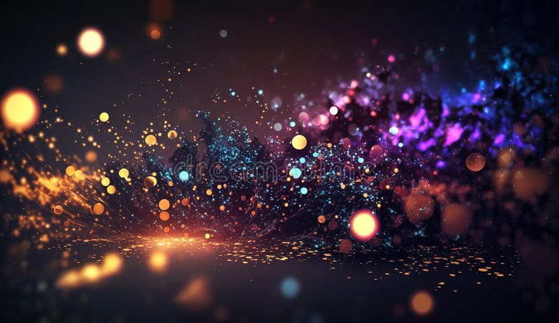 Small Flying Particles and Confetti on Dark Background, Generative AI ...