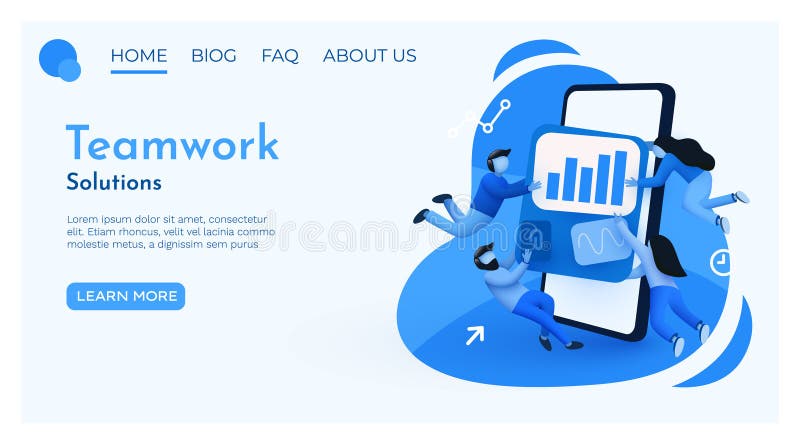 Small Flying People Around Smartphone with Business Solution or User ...