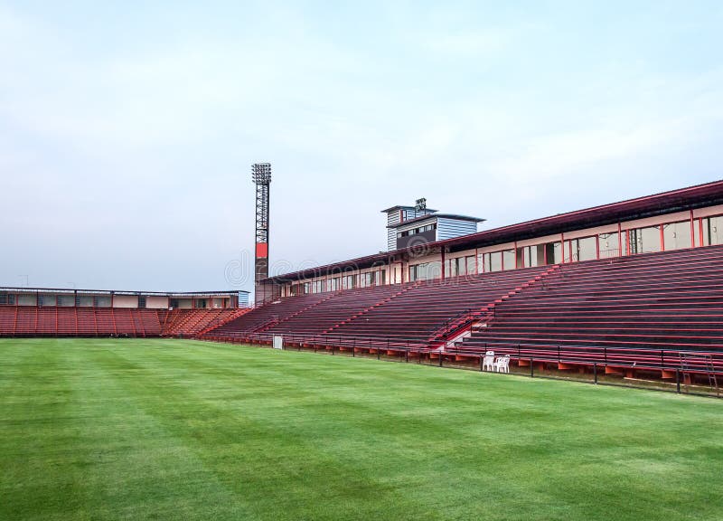 Small football stadium stock photo. Image of blue, close - 30244716