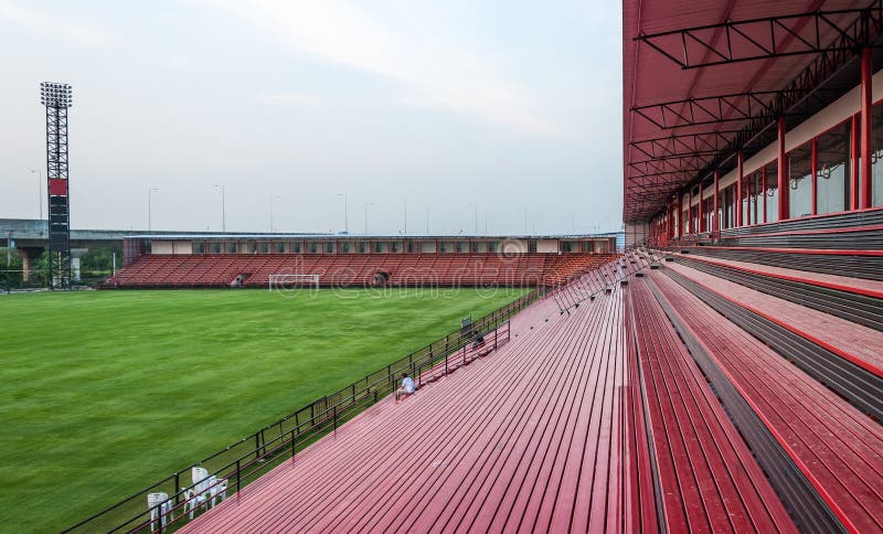 Small football stadium stock photo. Image of blue, close - 30244716