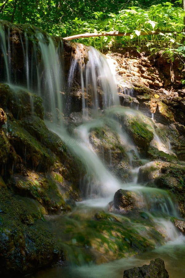 Small Forest Waterfall on a Sunny Day Stock Image - Image of river ...