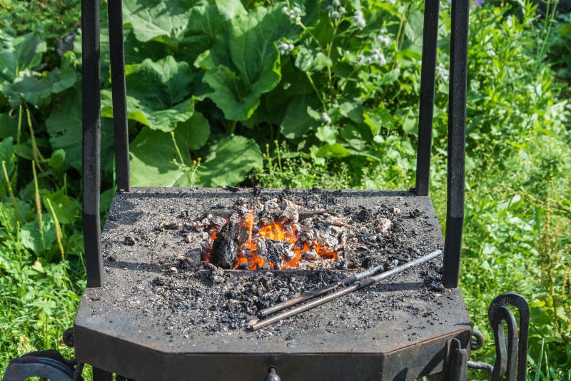 A Small Forge on a Medieval Market Stall Stock Image - Image of ...