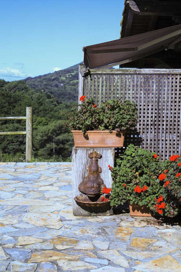 Small Fountain with Iron Fish Figure Editorial Photo - Image of tour ...