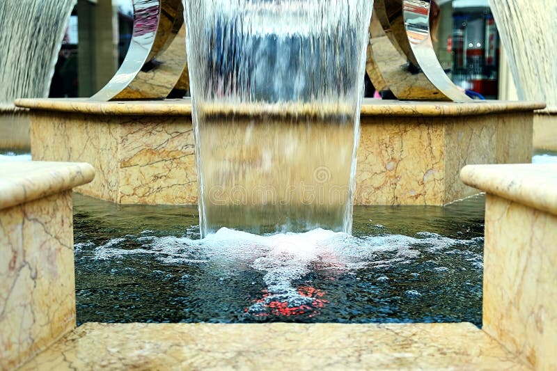 Outdoor Mall With A Fountain Stock Photo - Image of architecture, mall ...