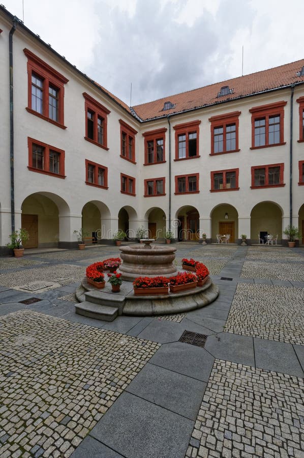 Small Fountain in the Middle of the Open Space Stock Image - Image of ...