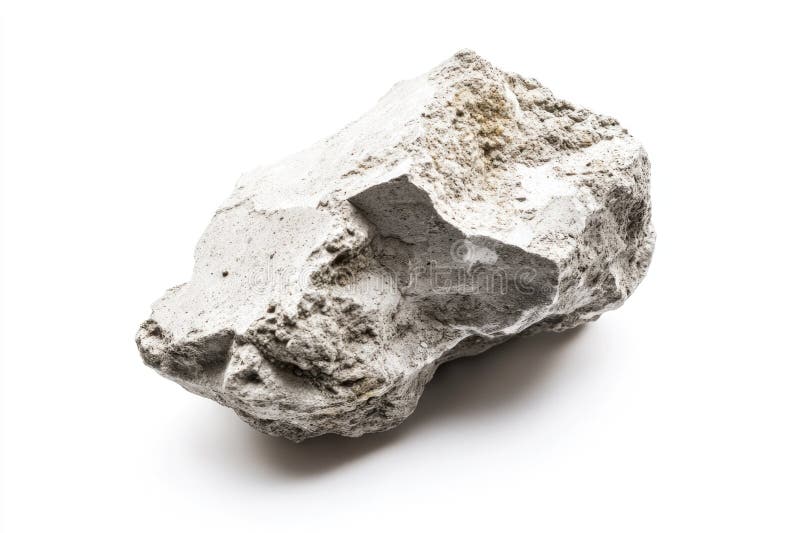 A Small Fragment of Silver Rock on a White Surface Stock Photo - Image ...