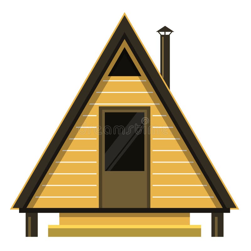 Small a-frame House, Shelter Cabin, Front View, Vector Stock Vector ...